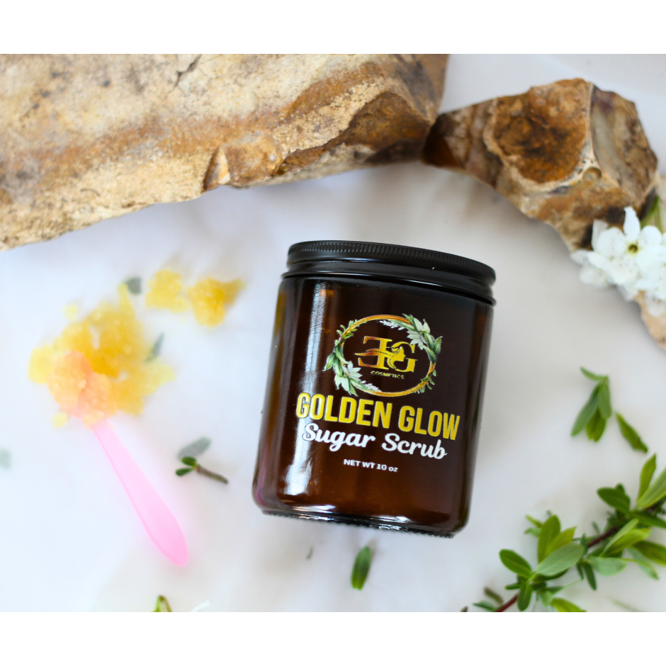 Golden Glow Sugar Scrub – Natural Exfoliating & Hydrating Scrub with M ...